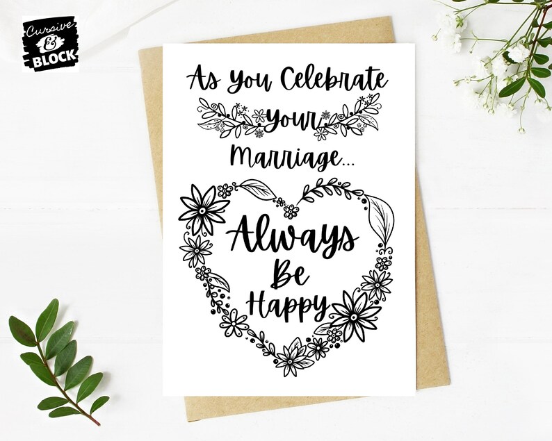 Wedding Card Congratulations Printable, Just Married Wedding Wishes ...