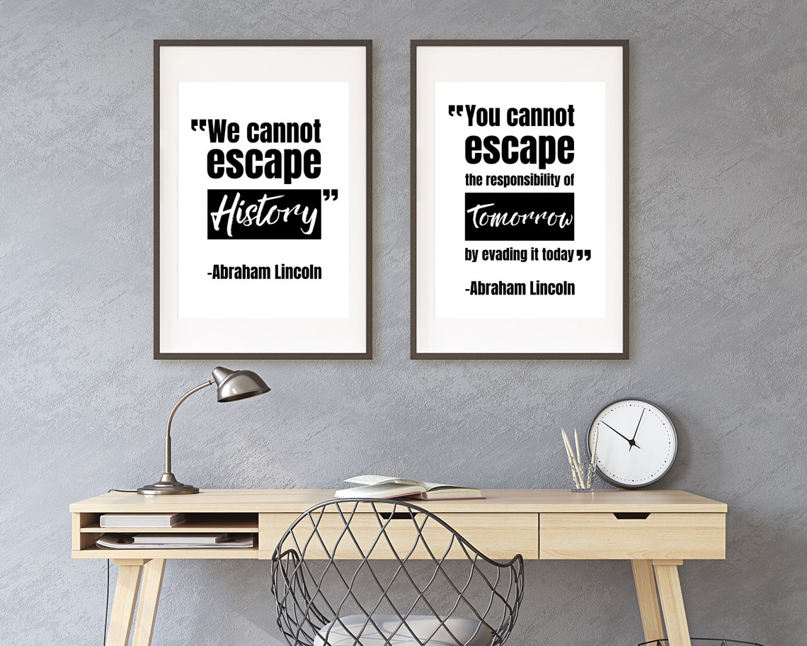 Wall Art Set Printable Abraham Lincoln American History - Etsy