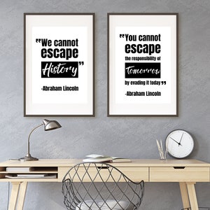 Wall Art Set Printable, Abraham Lincoln American History Quotes ...