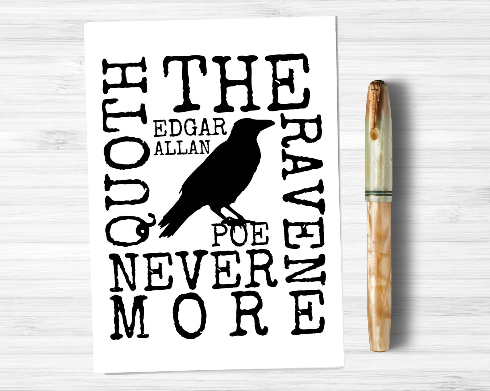 Literary Card Printable Edgar Allan Poe Poem Quote Quoth the - Etsy