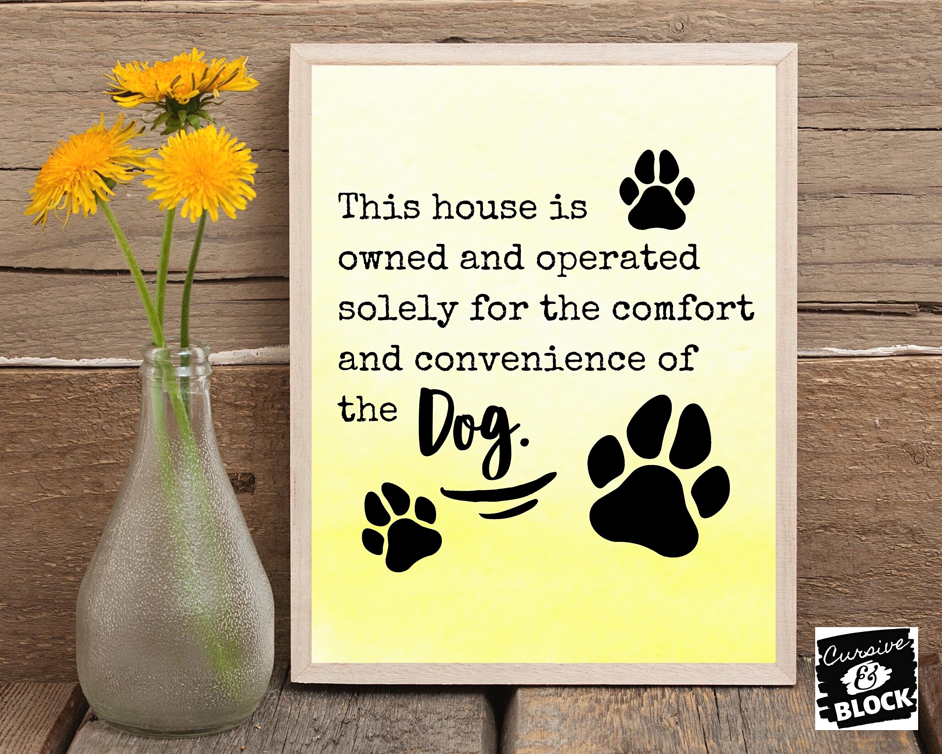 Dog Sign Wall Art Printable Quote, Pet Poster Digital Print Download - Etsy