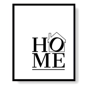 Printable Word Art Home Sign, Modern Typography Print, Hallway Wall Art ...