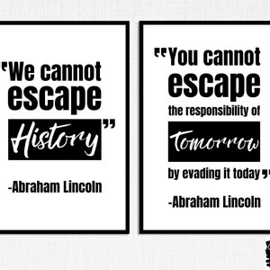 Wall Art Set Printable, Abraham Lincoln American History Quotes ...