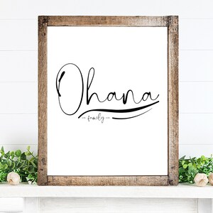 Ohana Sign Printable Word Art Family Minimalistic Poster - Etsy