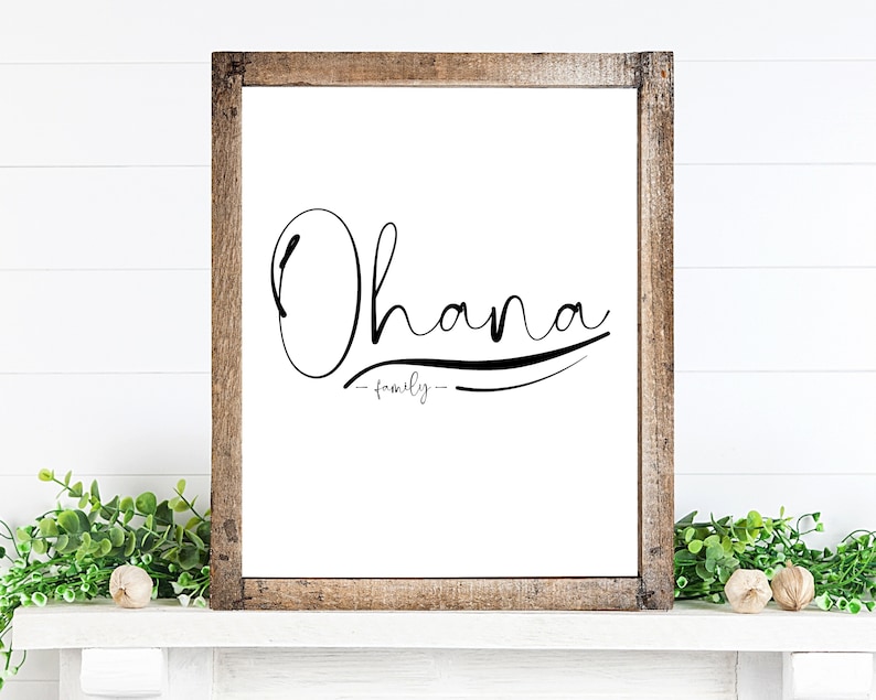 Ohana Sign Printable Word Art Family Minimalistic Poster - Etsy