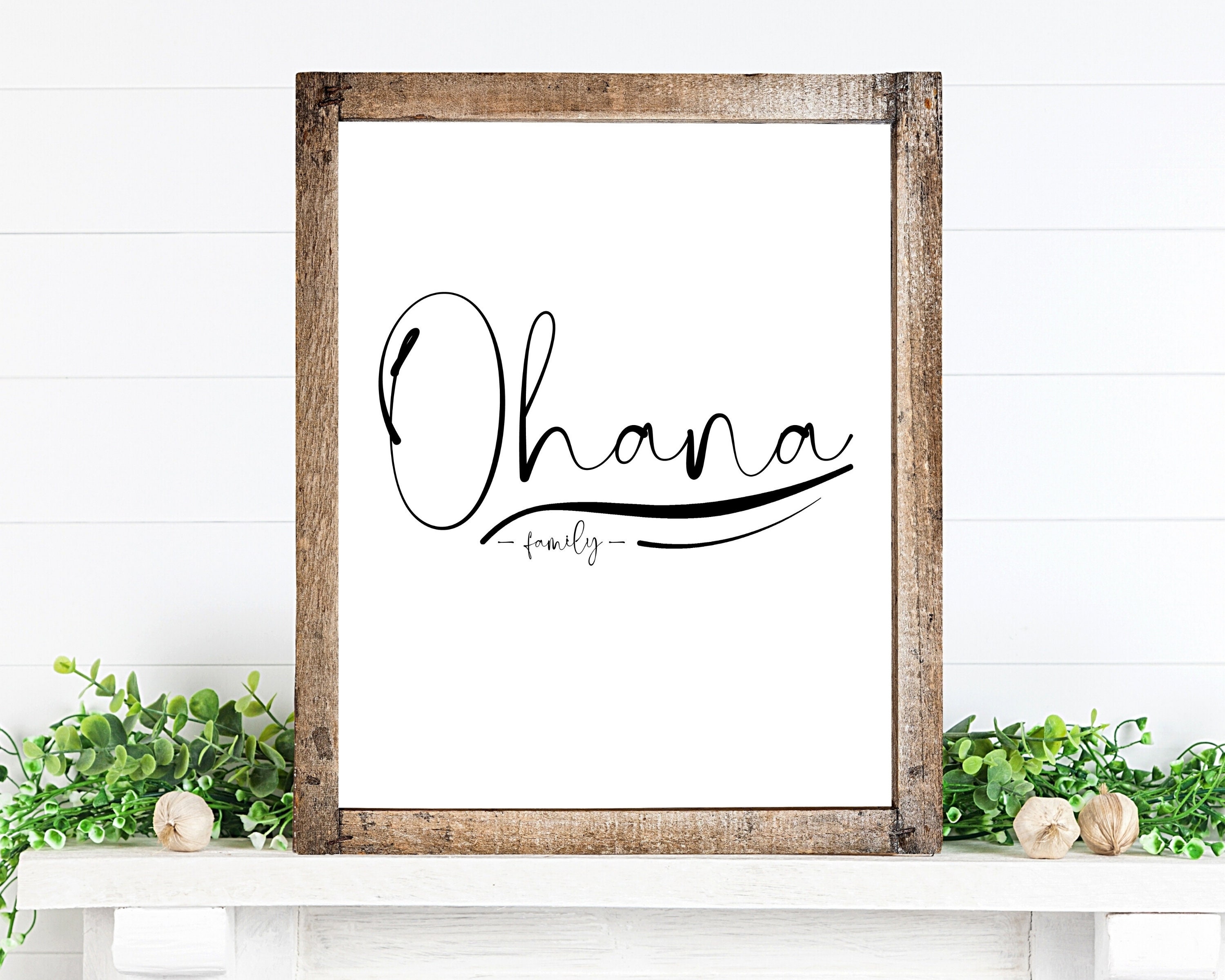 Ohana Sign Printable Word Art Family Minimalistic Poster - Etsy