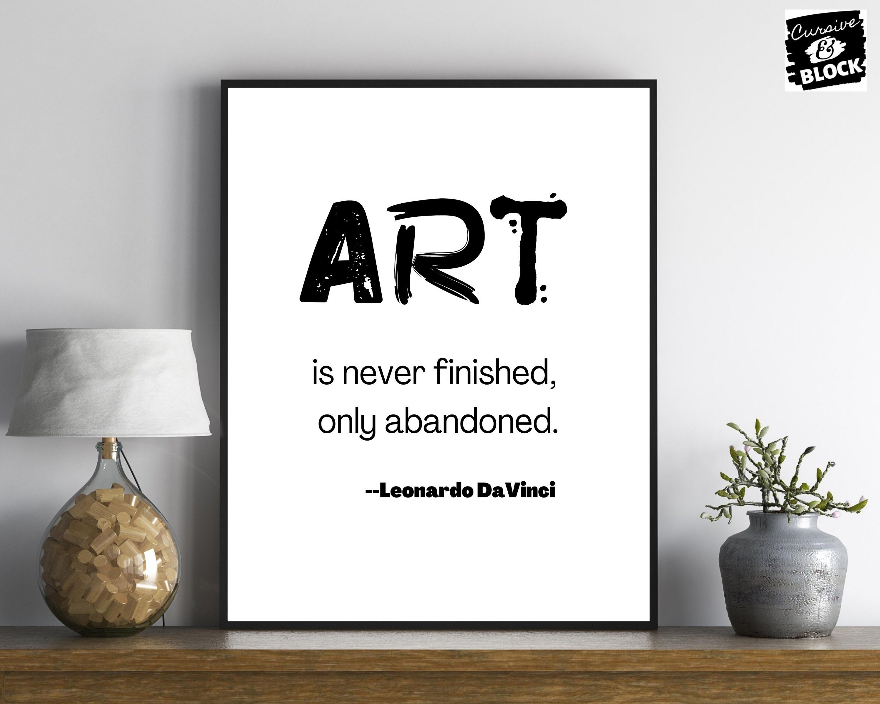 Leonardo Da Vinci Print Printable Quotes About Art Downloadable Artist ...