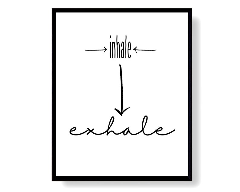 Inhale Exhale Yoga Poster Digital Download, Mindfulness Mantra Gym Sign ...