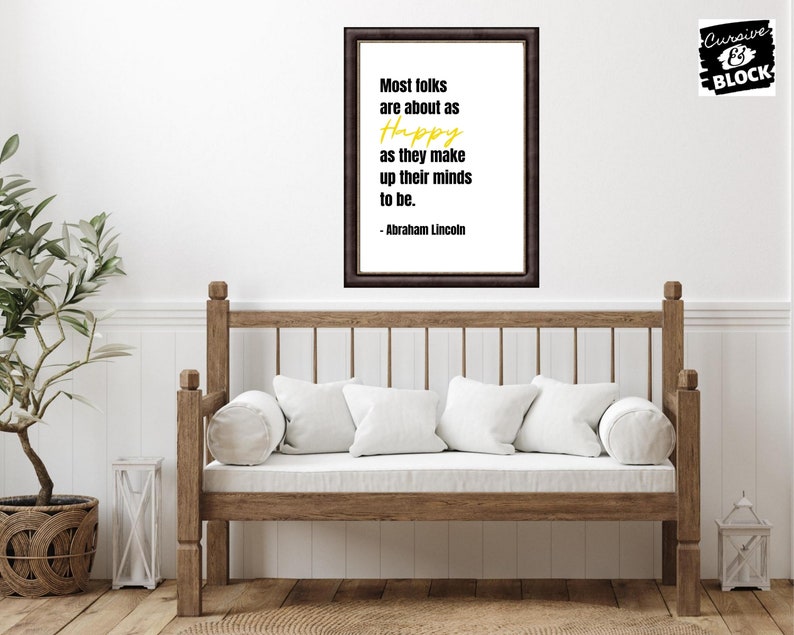 Inspiring Wall Art, Abraham Lincoln History Poster, Printable Quote ...