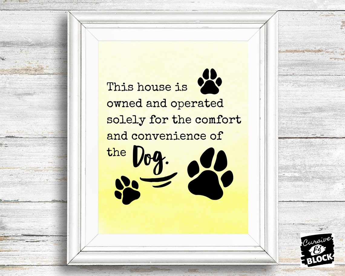 Dog Sign Wall Art Printable Quote, Pet Poster Digital Print Download - Etsy