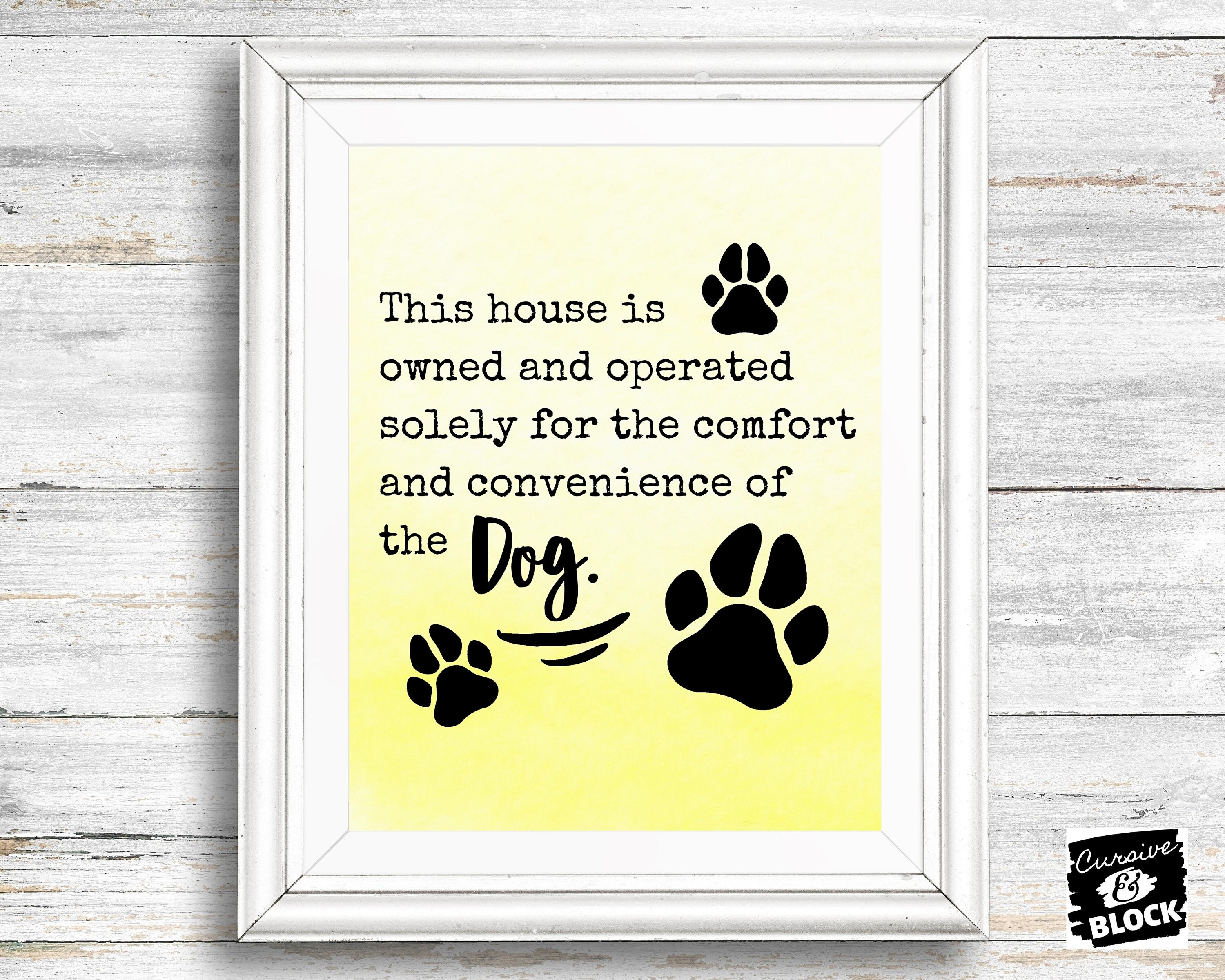 Dog Sign Wall Art Printable Quote, Pet Poster Digital Print Download - Etsy