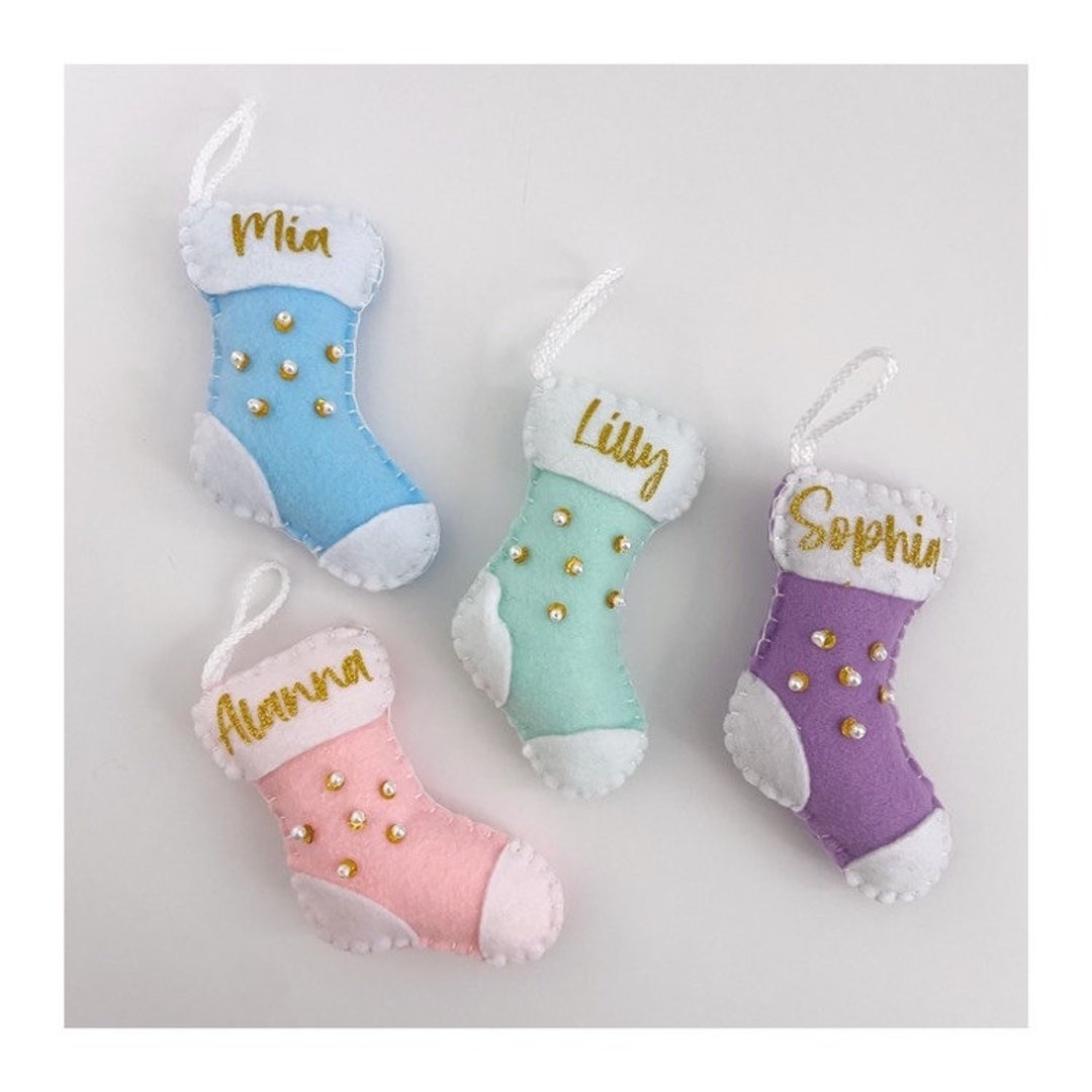 Felt Christmas Stocking Ornaments, Personalized Christmas Stocking ...