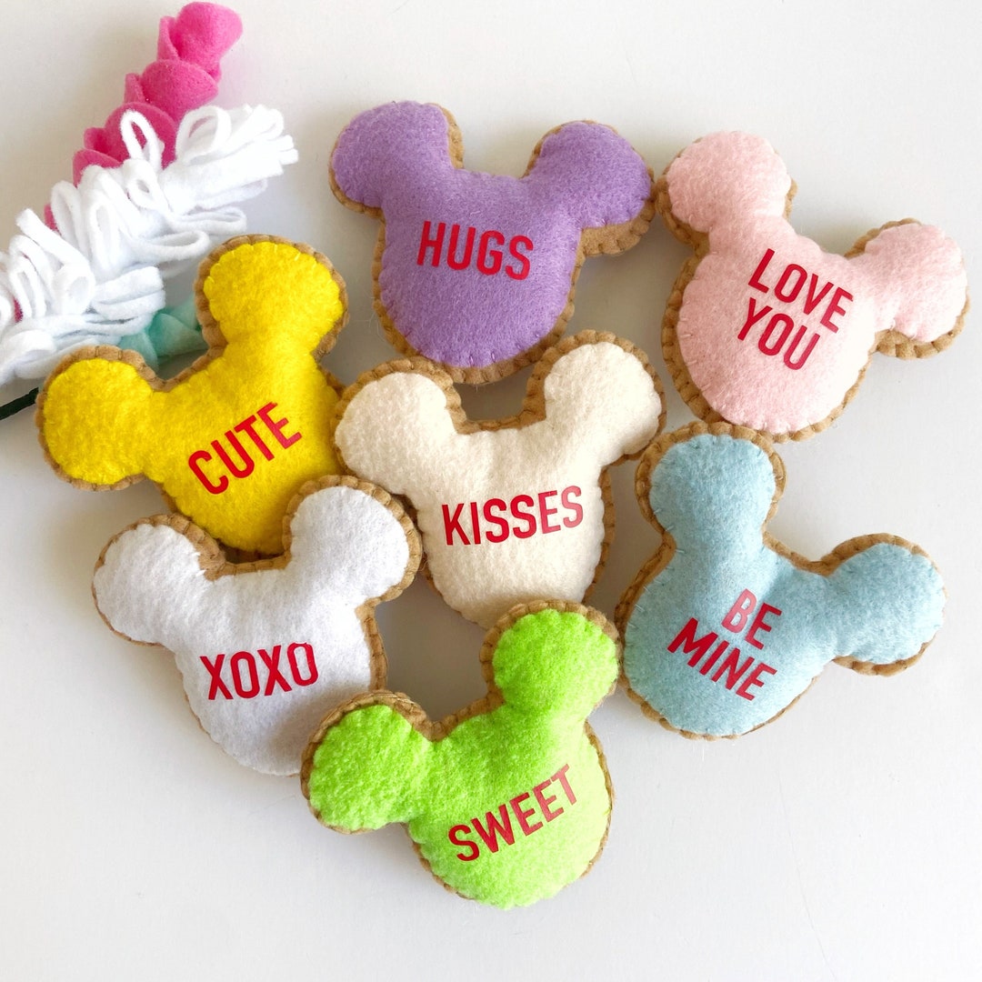 Valentine's Day Felt Mickey Heart Conversation Cookies, Valentines Day ...