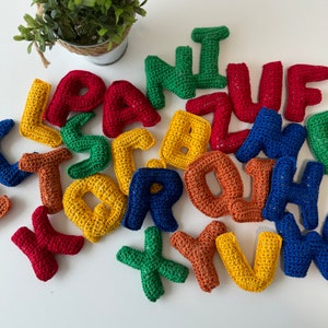 Crochet Alphabet, Crochet Stuffed Letters, Montessori Activities for ...
