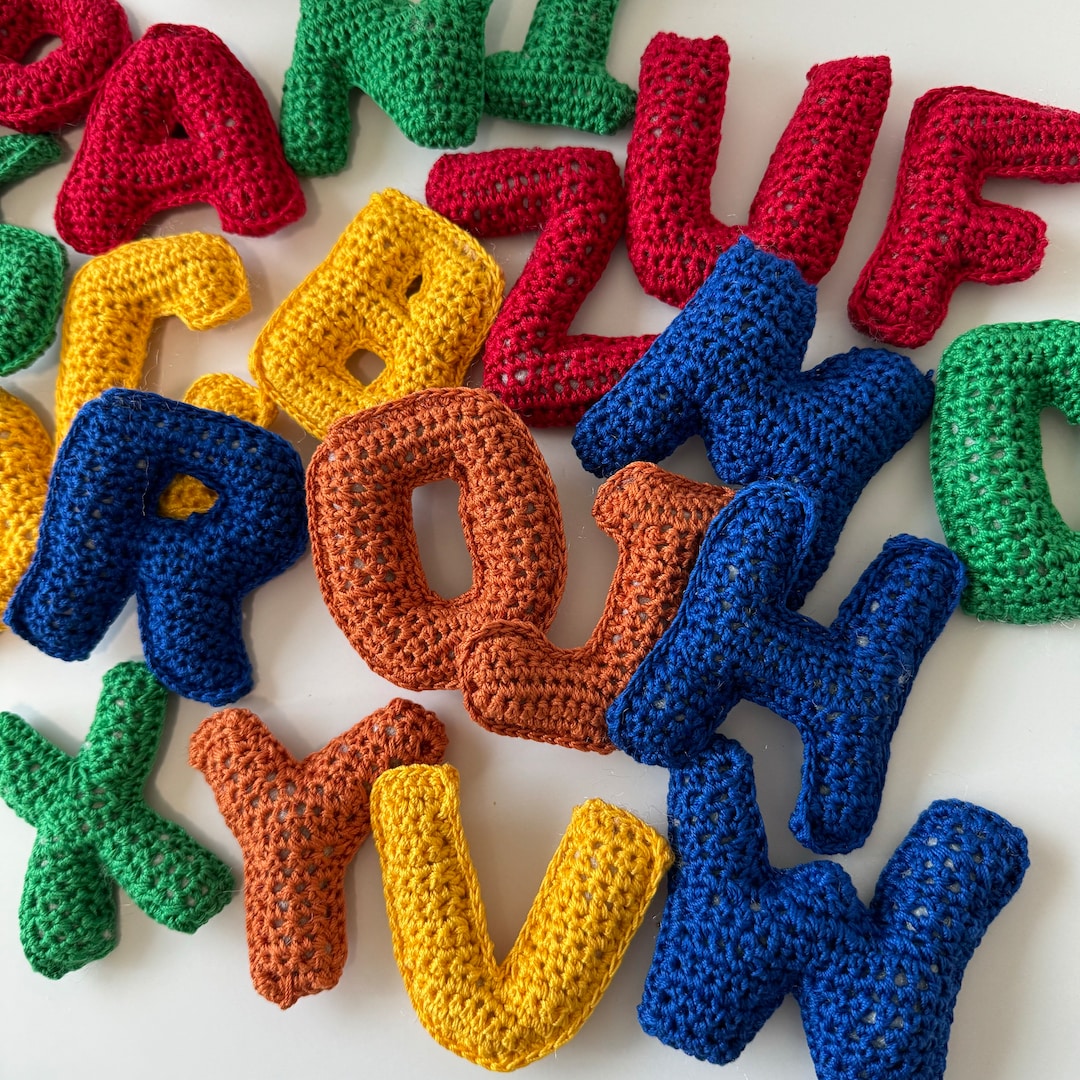 Crochet Alphabet, Crochet Stuffed Letters, Montessori Activities for ...