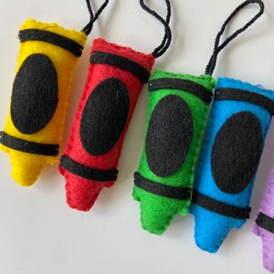 Felt Crayons Ornaments, Teacher Gift Ornaments, End of School Favors ...