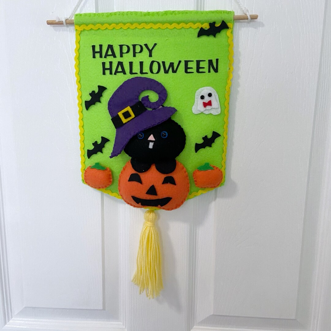 Felt Halloween Door Sign: Handmade Pennant Banner (11x9) - Etsy