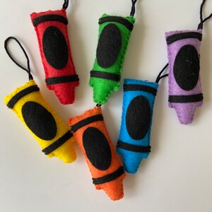 Felt Crayons Ornaments, Teacher Gift Ornaments, End of School Favors ...