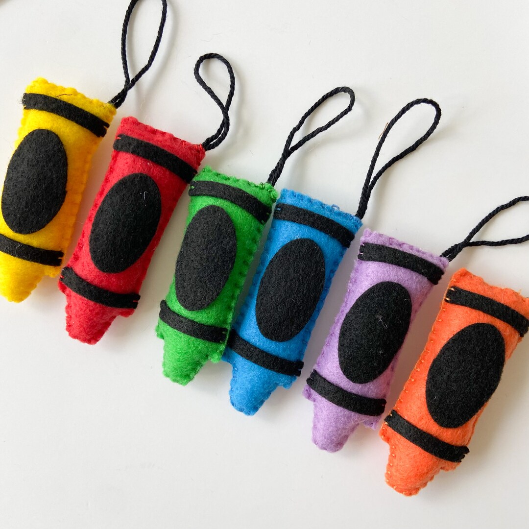 Felt Crayons Ornaments, Teacher Gift Ornaments, End of School Favors ...