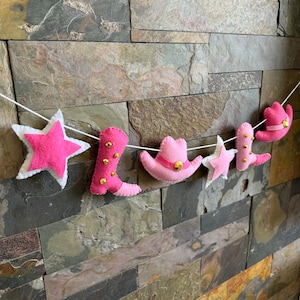 Cowgirl Felt Garland, Cowgirl Theme Party Decorations, Western Felt ...