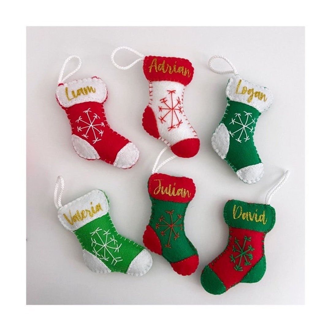 Felt Christmas Stocking Ornaments, Personalized Christmas Stocking ...