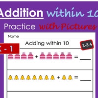 Single Digit Addition Worksheets For - Etsy
