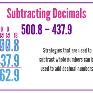 Decimal Operations Anchor Charts - Etsy