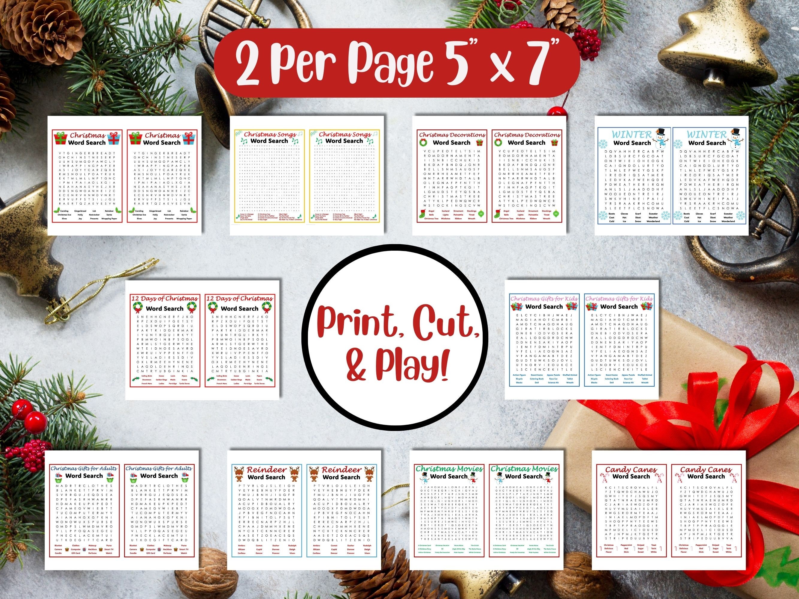 10 Pack Christmas Word Search Bundle - Etsy