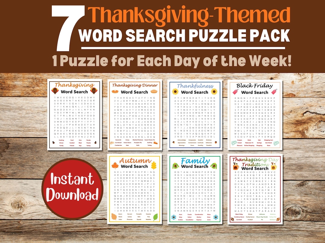 Printable Thanksgiving Word Search With Answers | Thanksgiving Word ...
