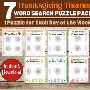 Printable Thanksgiving Word Search With Answers | Thanksgiving Word ...