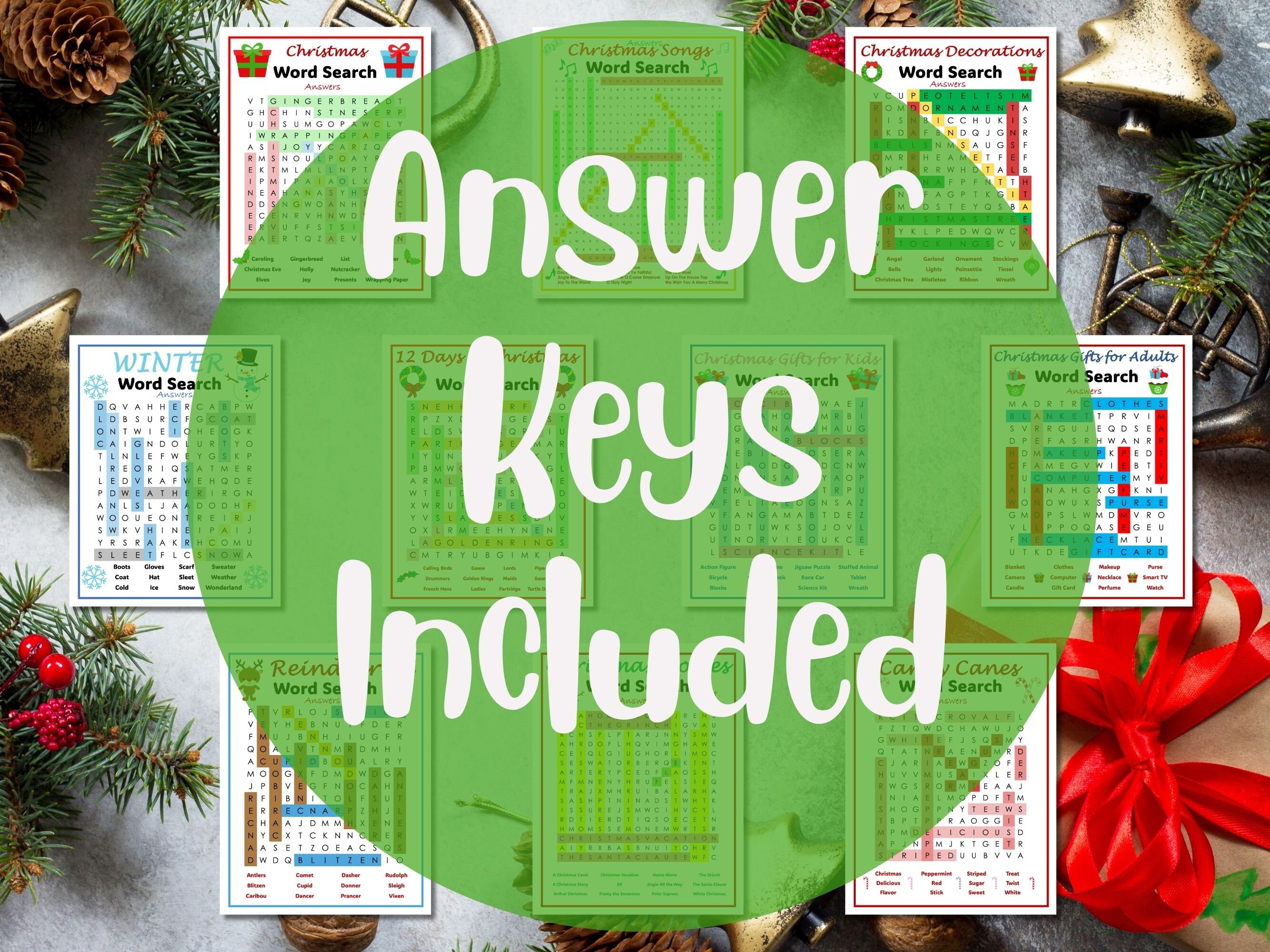 10 Pack Christmas Word Search Bundle - Etsy