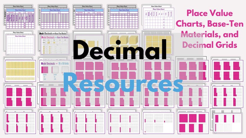 Decimal Tools Tenths and Hundredths Grids, Base-ten Blocks, & Place ...