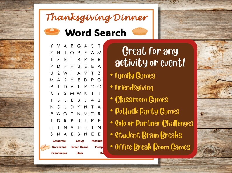 Printable Thanksgiving Word Search With Answers | Thanksgiving Day ...