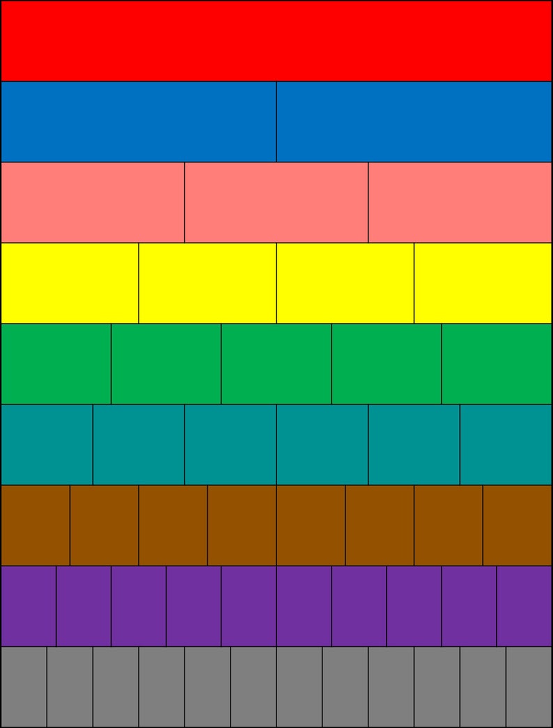 Printable Fraction Strips Kit, Fraction Tiles, Fraction Bars, Math ...