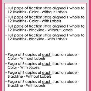 Printable Fraction Strips Kit, Fraction Tiles, Fraction Bars, Math ...