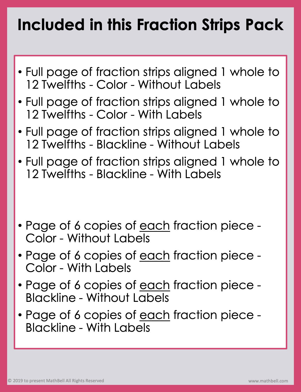 Printable Fraction Strips Kit, Fraction Tiles, Fraction Bars, Math ...