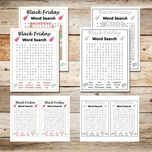 Printable Black Friday Word Search With Answers | Thanksgiving Word ...