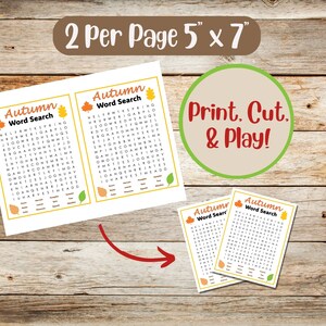 Printable Fall/autumn Word Search With Answers | Thanksgiving Word ...