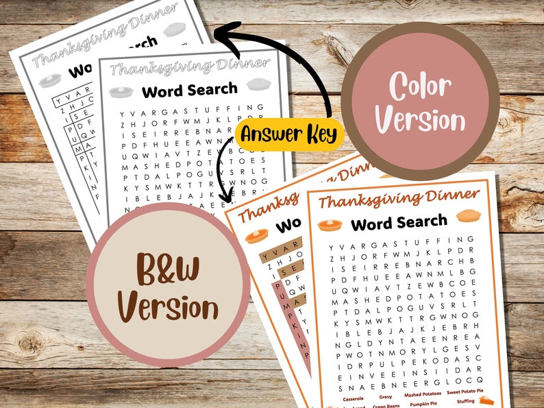 Printable Thanksgiving Word Search With Answers | Thanksgiving Day ...