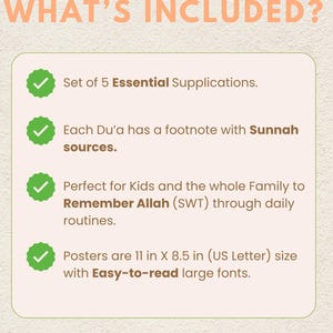 Islamic Du’a Posters for Kids | Daily Duas Cards Chart Wall Art ...