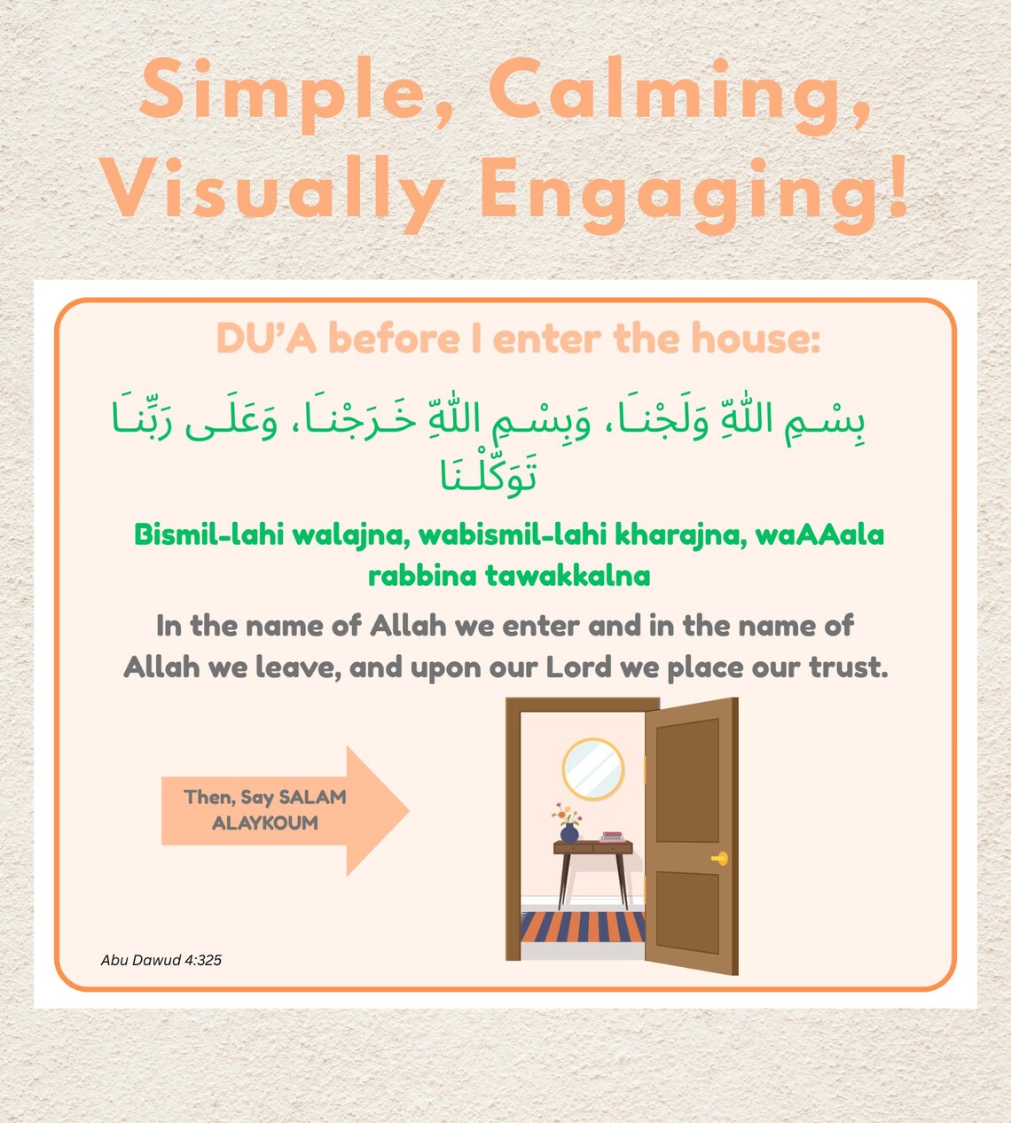 Islamic Du’a Posters for Kids | Daily Duas Cards Chart Wall Art ...
