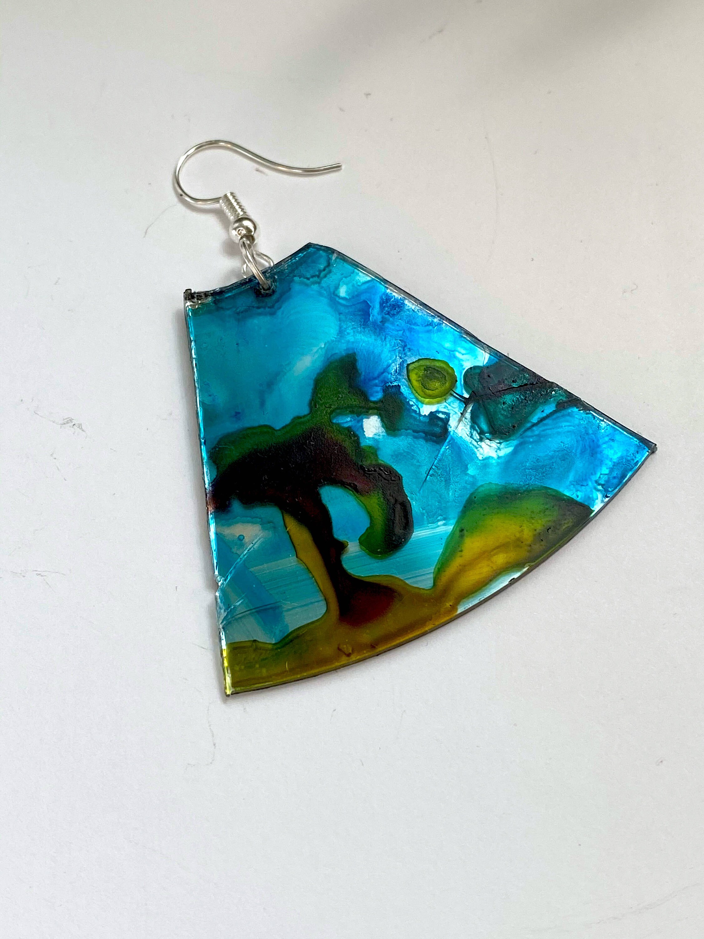 Tie Dye CD Earrings | Upcycled Handmade Hippie Jewelry | Recycled Eco ...