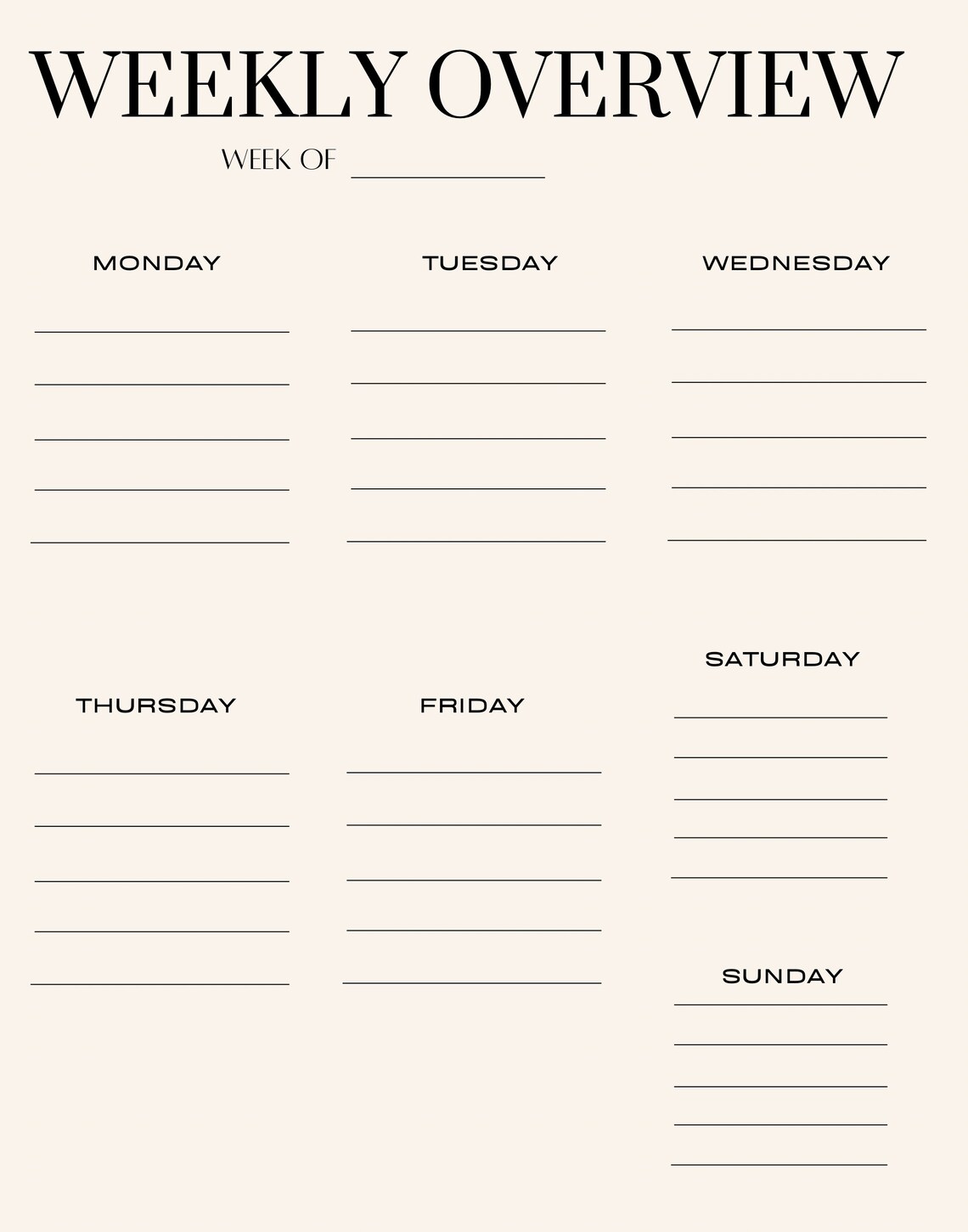 Aesthetic Weekly Planner - Etsy