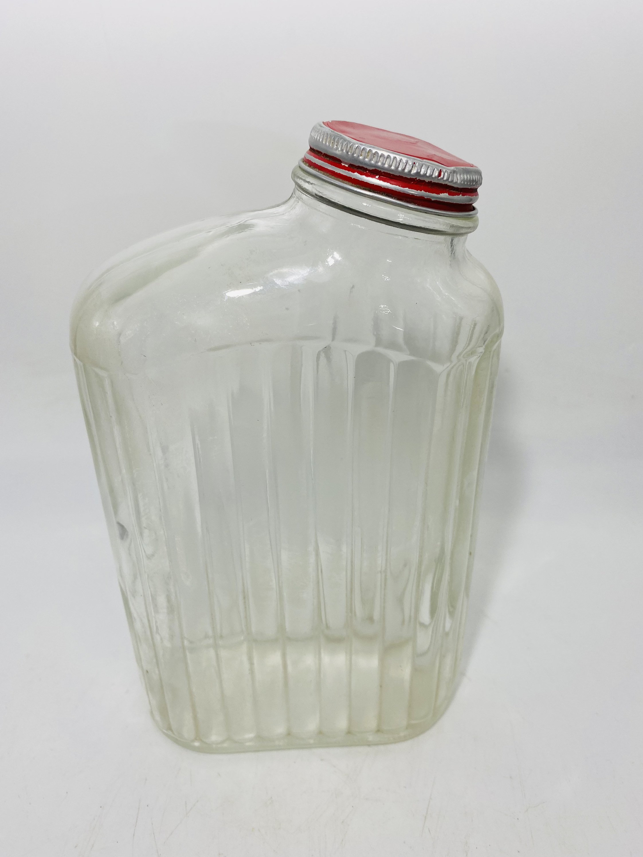 Glass Water Bottle / Heavy Glass Bottle With Red Lid / - Etsy