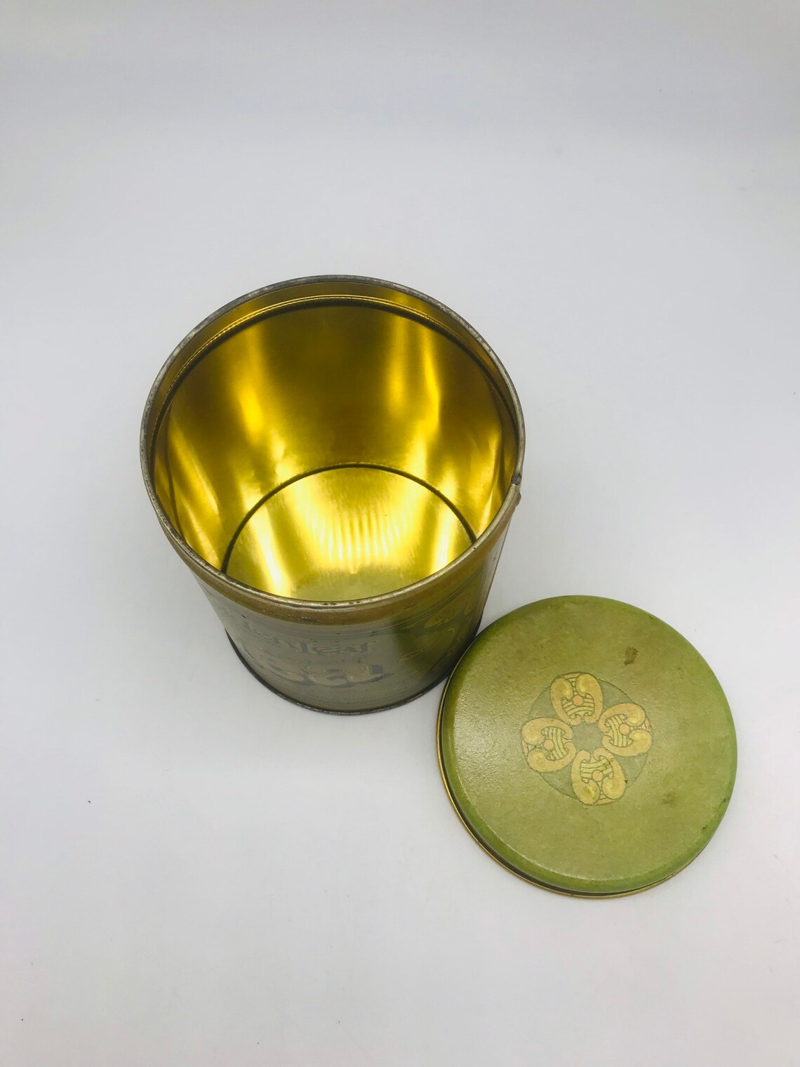 Vintage Tea Tin Green Tin Kitchen Decor - Etsy