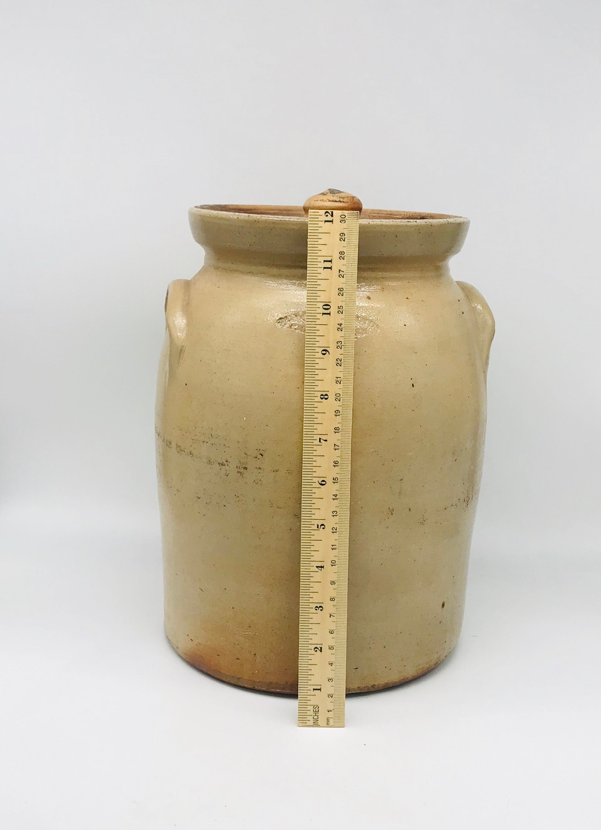 Vintage Primitive Two Gallon Crock with Lid Large Antique | Etsy