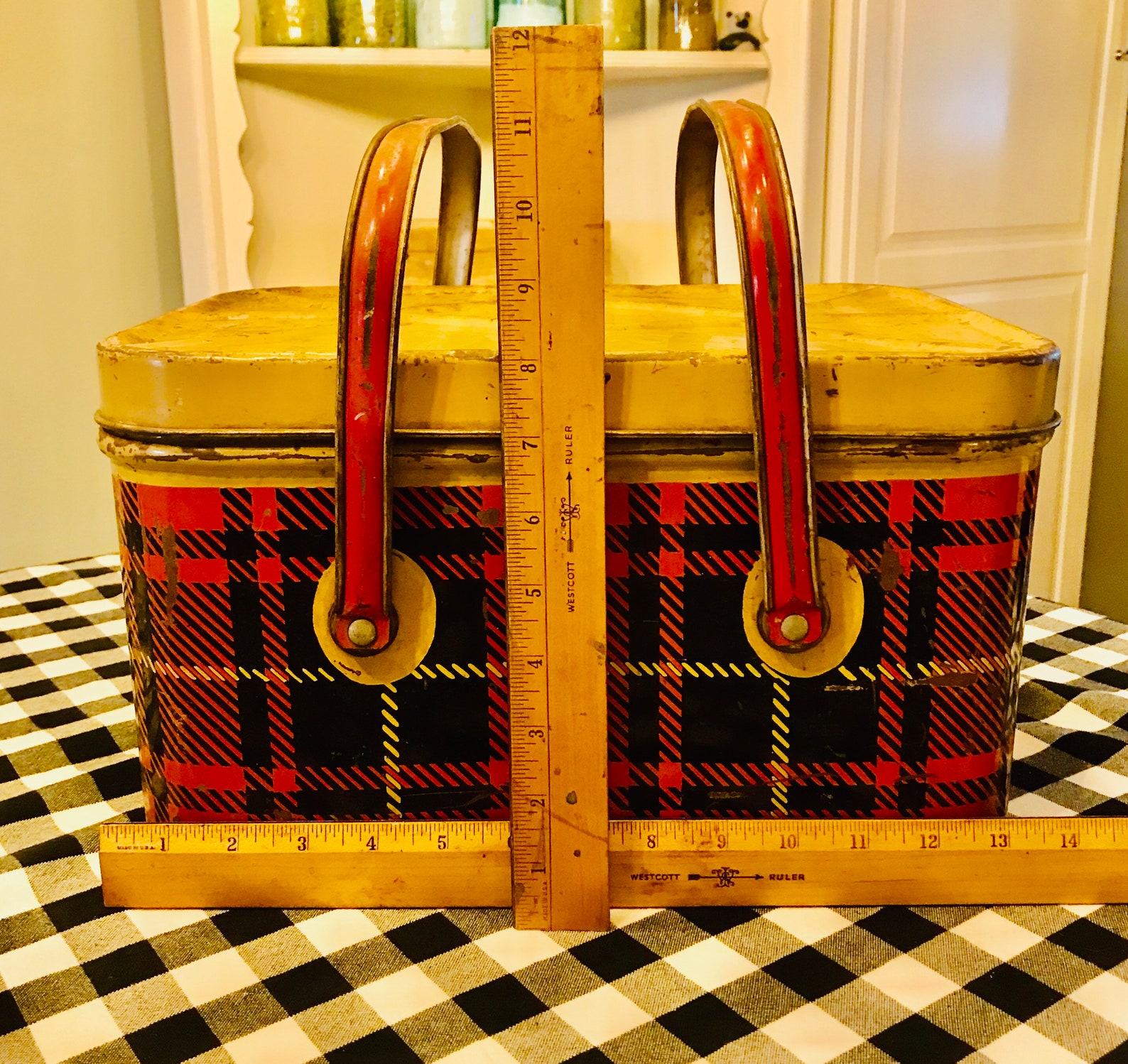 Vintage 1950s Bread Box Food Storage Farmhouse Kitchen Red - Etsy