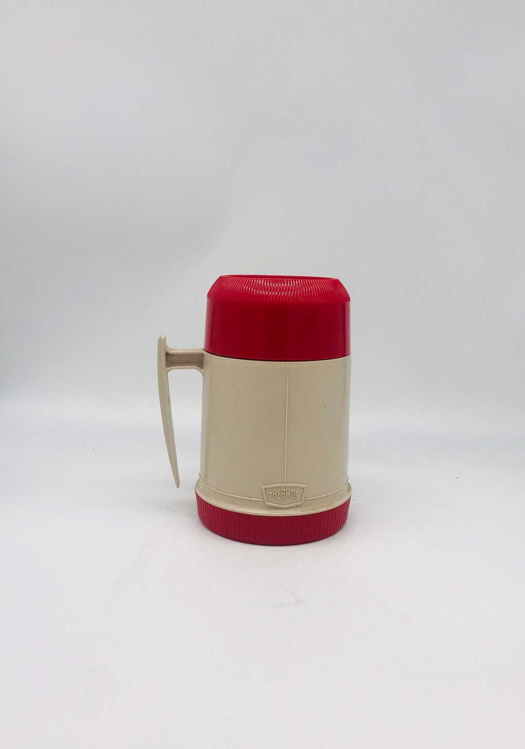 Vintage Red and Cream Color Thermos With Handle - Etsy