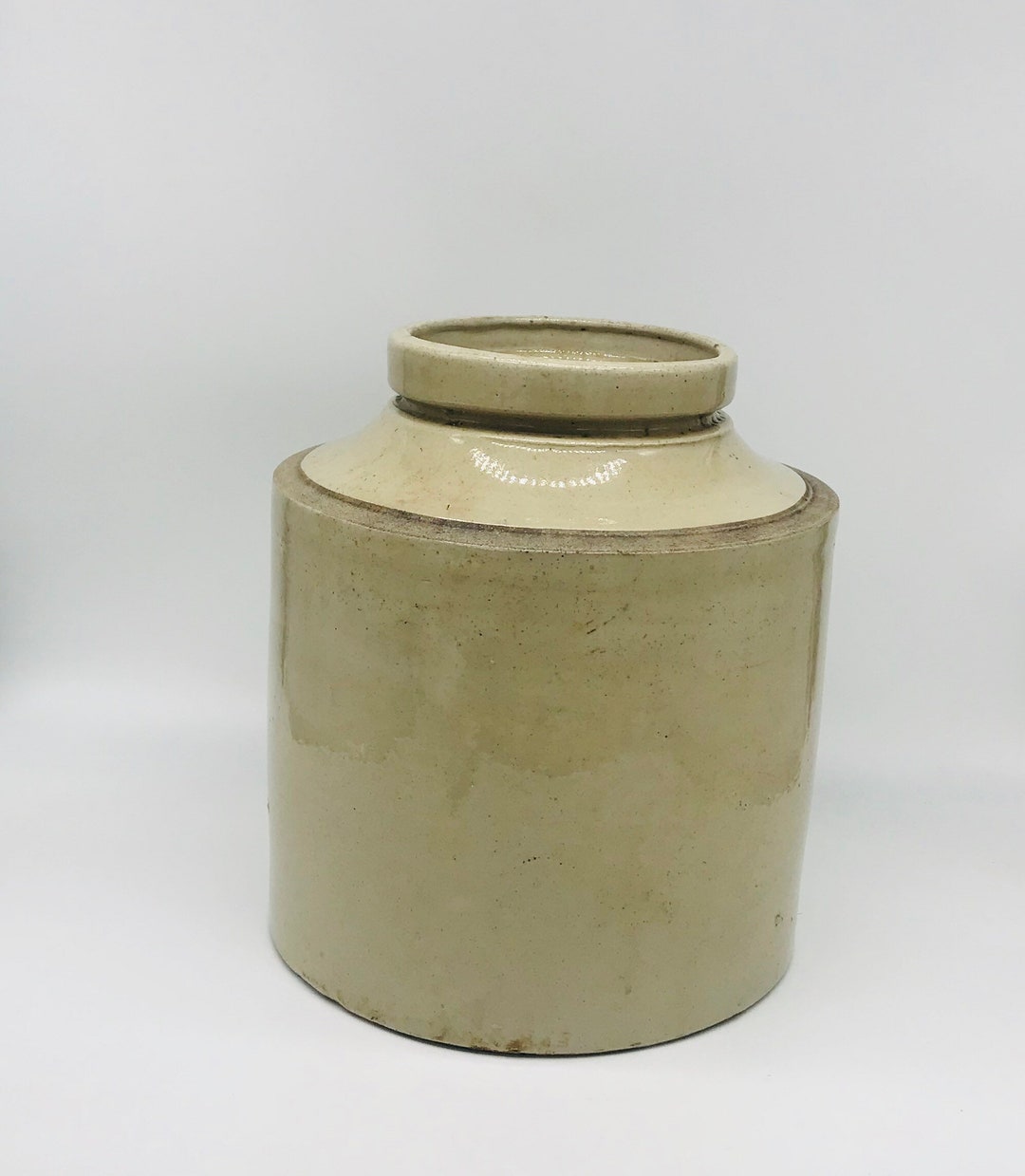 Vintage Primitive Crock, Large Antique Stoneware Crock Pot, Antique ...