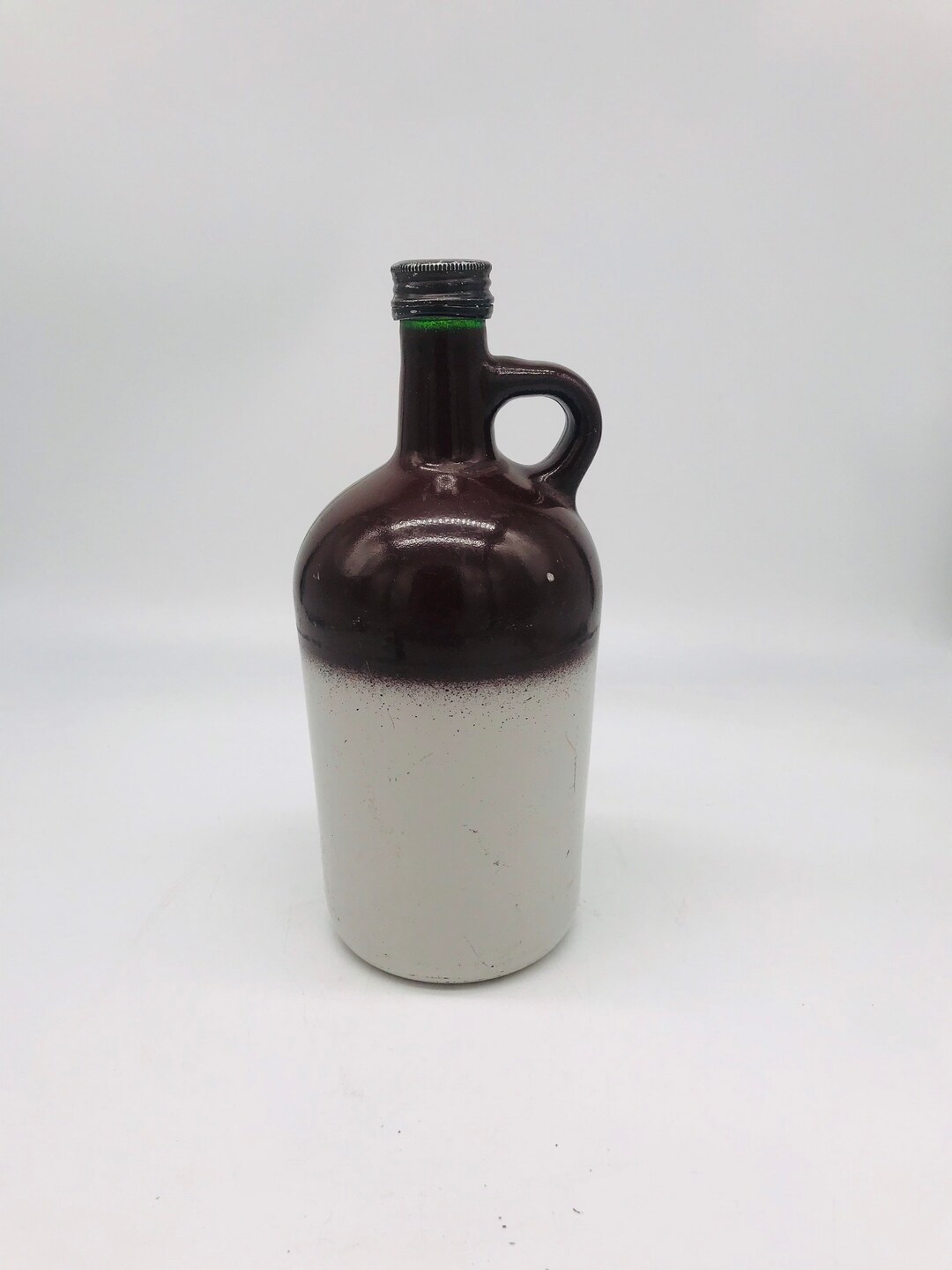 Vintage Two Tone Jug, Brown and White Jug, Primitive Jug, Country Style ...